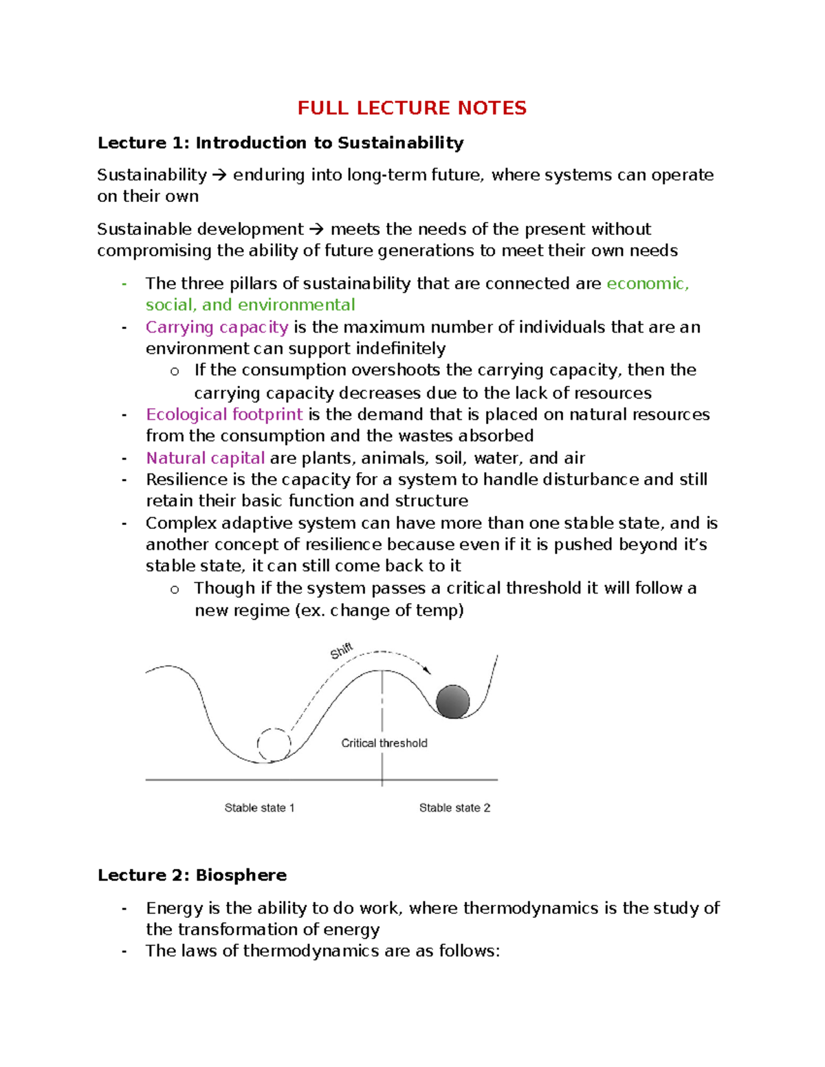 Full Lecture Notes - FULL LECTURE NOTES Lecture 1: Introduction to ...