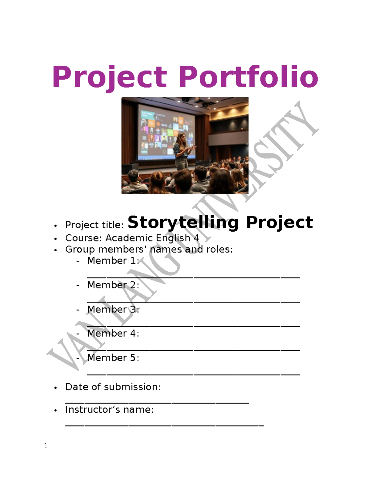 Academic English 4: Project Portfolio 1 - Storytelling Project Overview ...