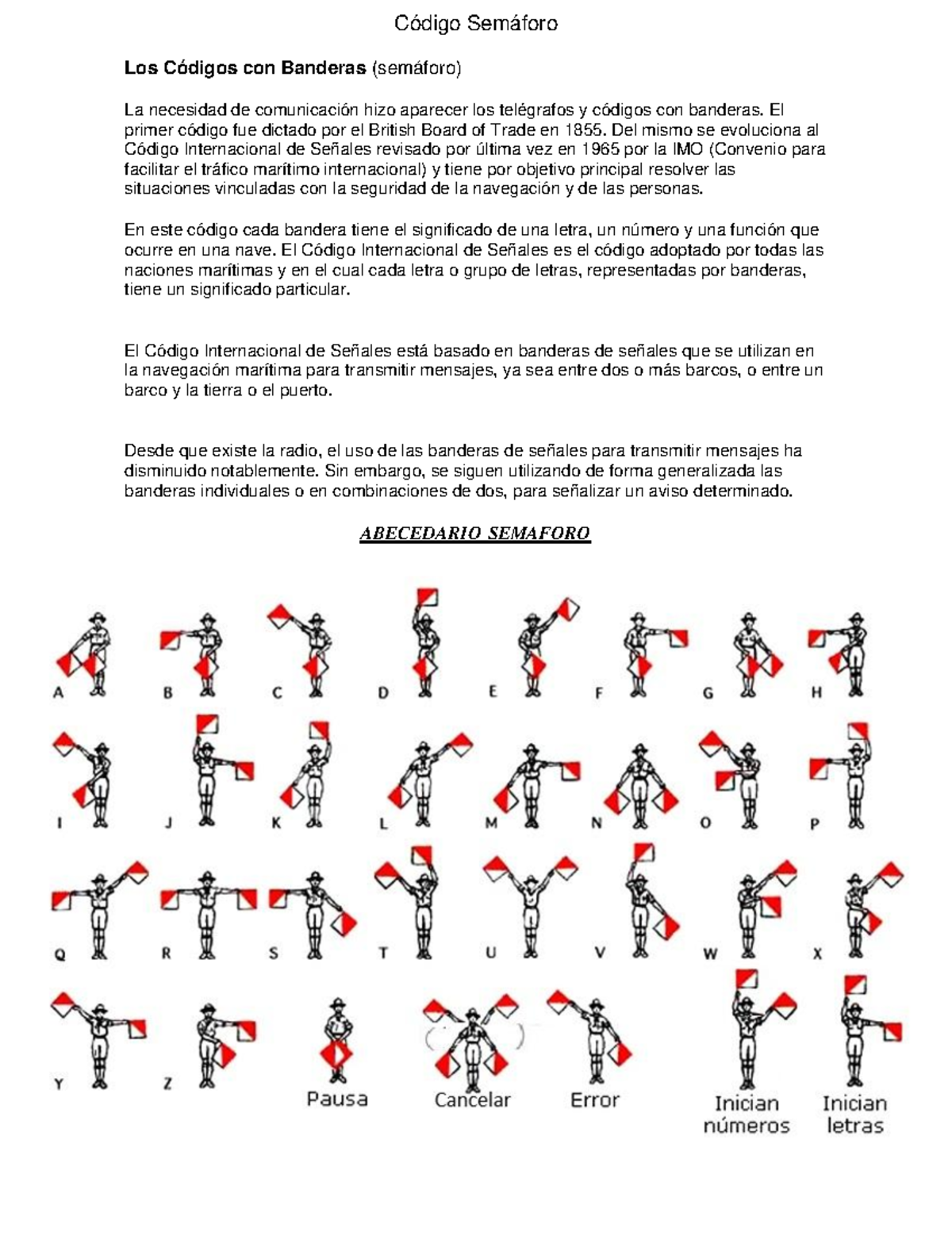 Código Semáforo: Evolución y Uso en la Navegación Marítima - Studocu