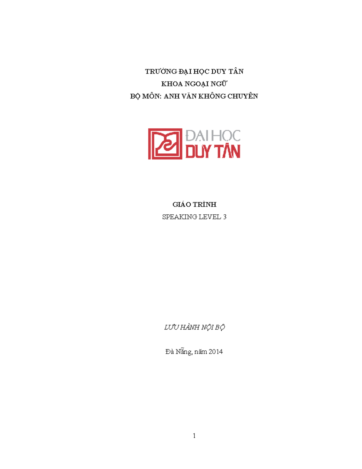 GIAO TRÌNH SPEAKING LEVEL 3 - HƯỚNG DẪN THI TOEIC - Studocu