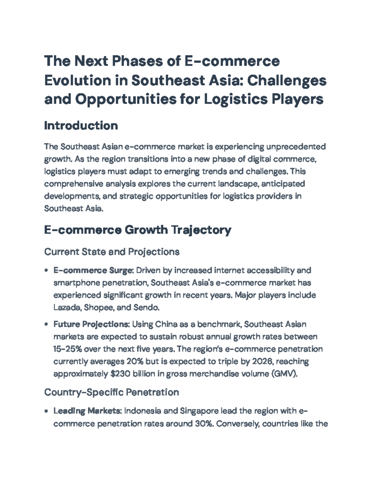 Phase Transition: E-commerce Growth & Logistics in Southeast Asia - The ...