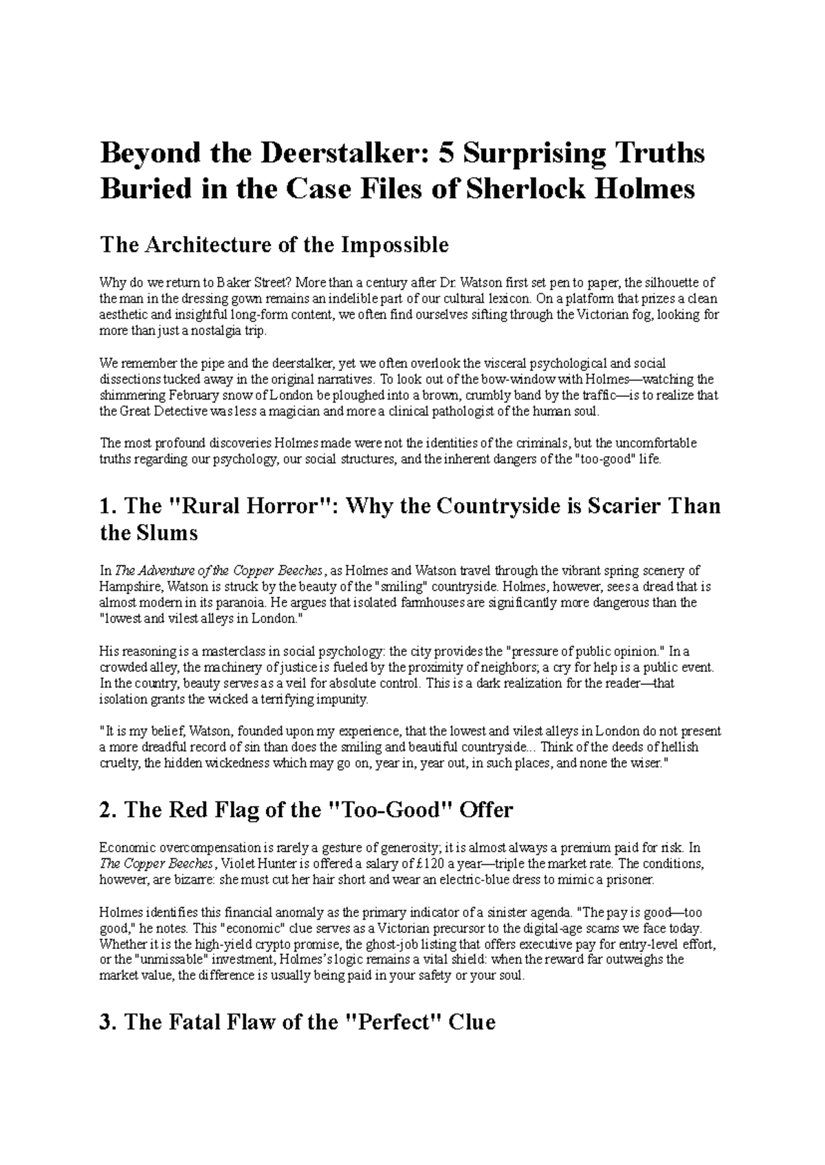 Sherlock Holmes Case Files: 5 Surprising Truths Uncovered - Studocu