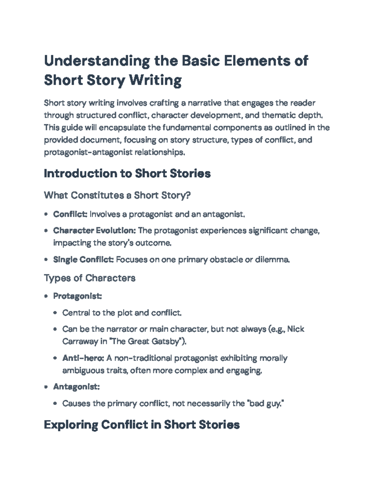 Understanding the Elements of Short Story Writing: Key Concepts ...