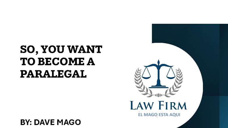 Paralegal Practice Areas & Licensing Process (Course Code: 2.3) - Studocu
