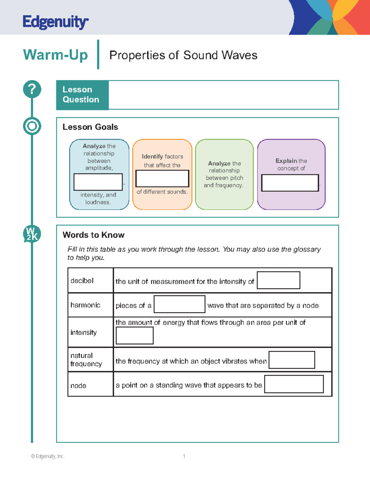 8301 07 05 Properties Sound Waves GN SE - Warm-Up Properties of Sound ...