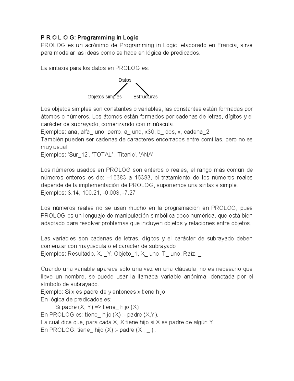 3.1 PROLOG 001 - Introducción a la Programación en Lógica - Studocu