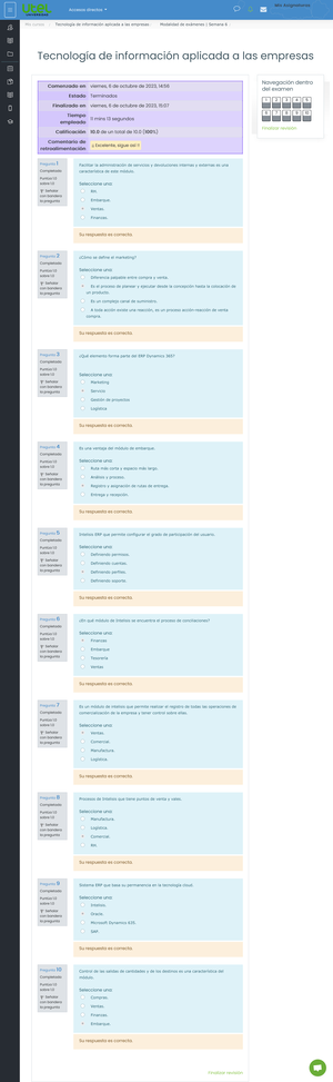 Examen semana 3 - Tecnología de información aplicada a las empresas ...