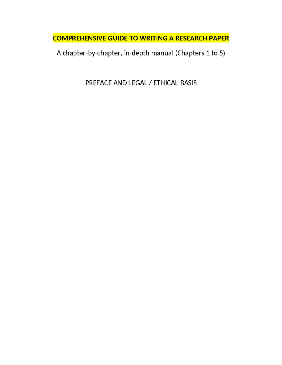 COMPREHENSIVE GUIDE TO WRITING A RESEARCH PAPER (Chapters 1-5) - Studocu