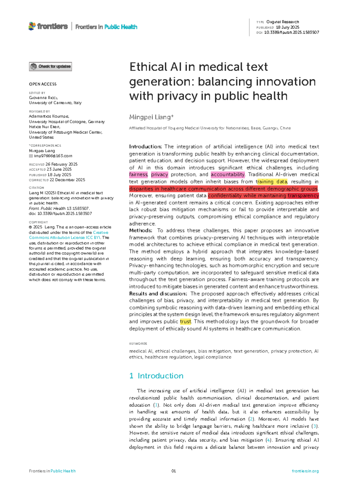 Ethical AI in Medical Text Generation: Balancing Innovation & Privacy ...