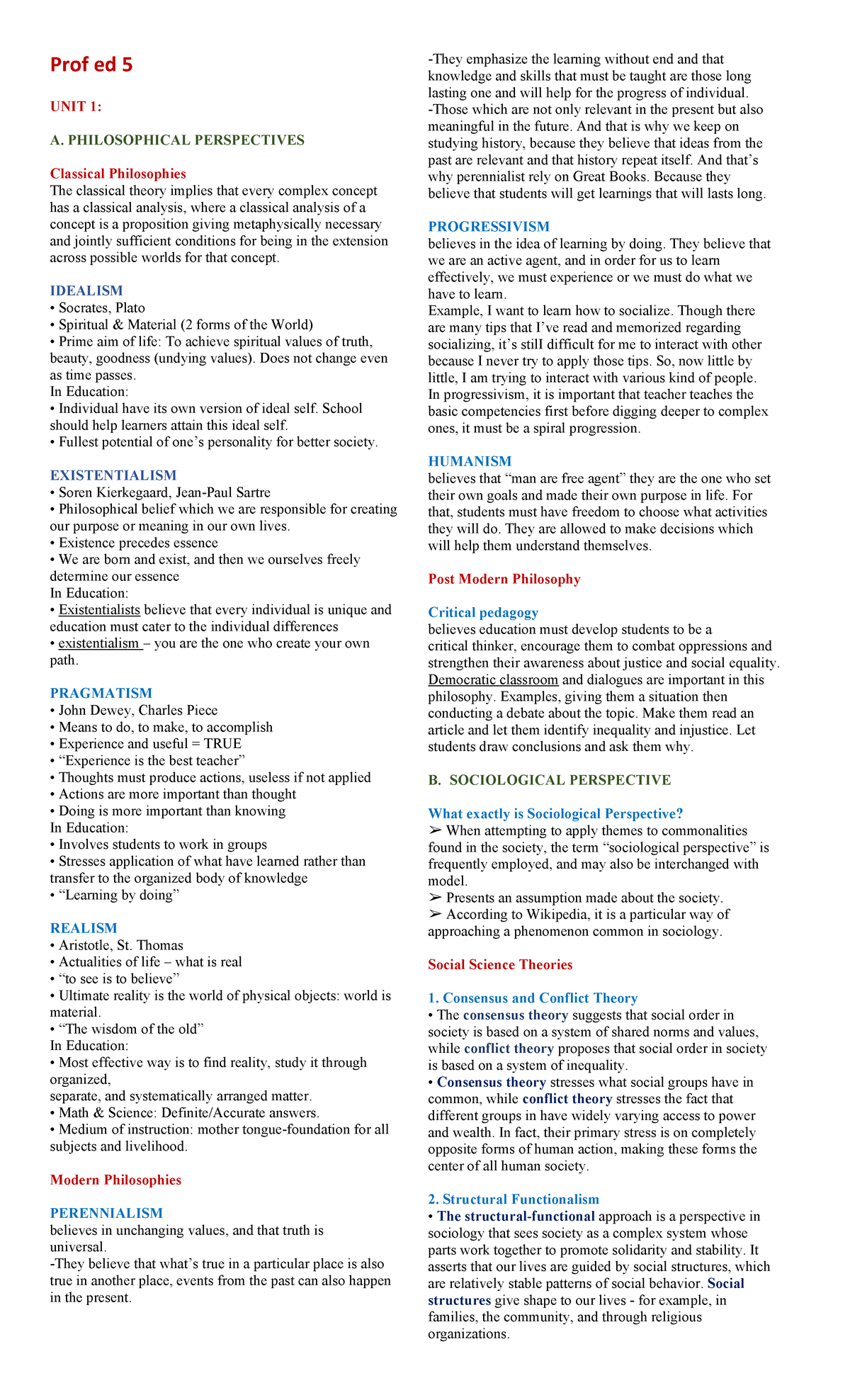 PROF ED 5 Unit 1: Philosophical & Sociological Perspectives in ...
