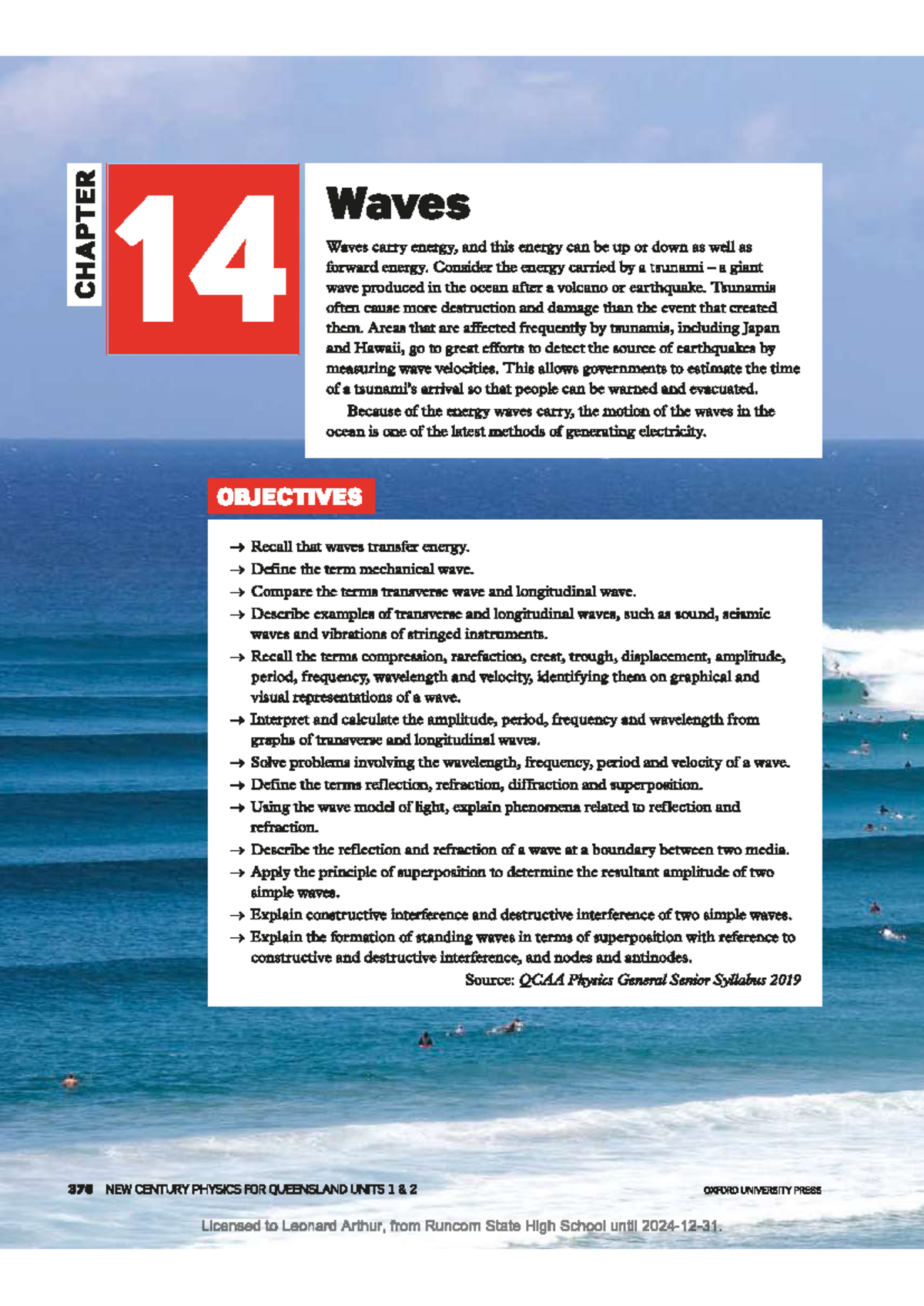 CHAPTER 14: Waves - Energy Transfer and Characteristics in Physics ...