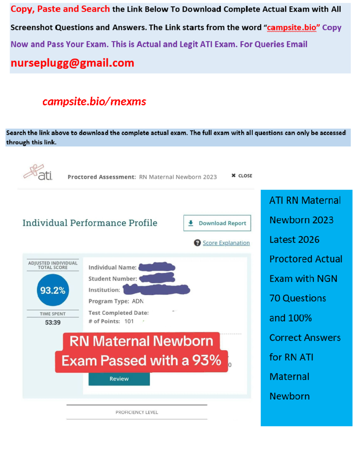 ATI RN Maternal Newborn 2023 Proctored Exam NGN 70 Qs & Answers - Studocu