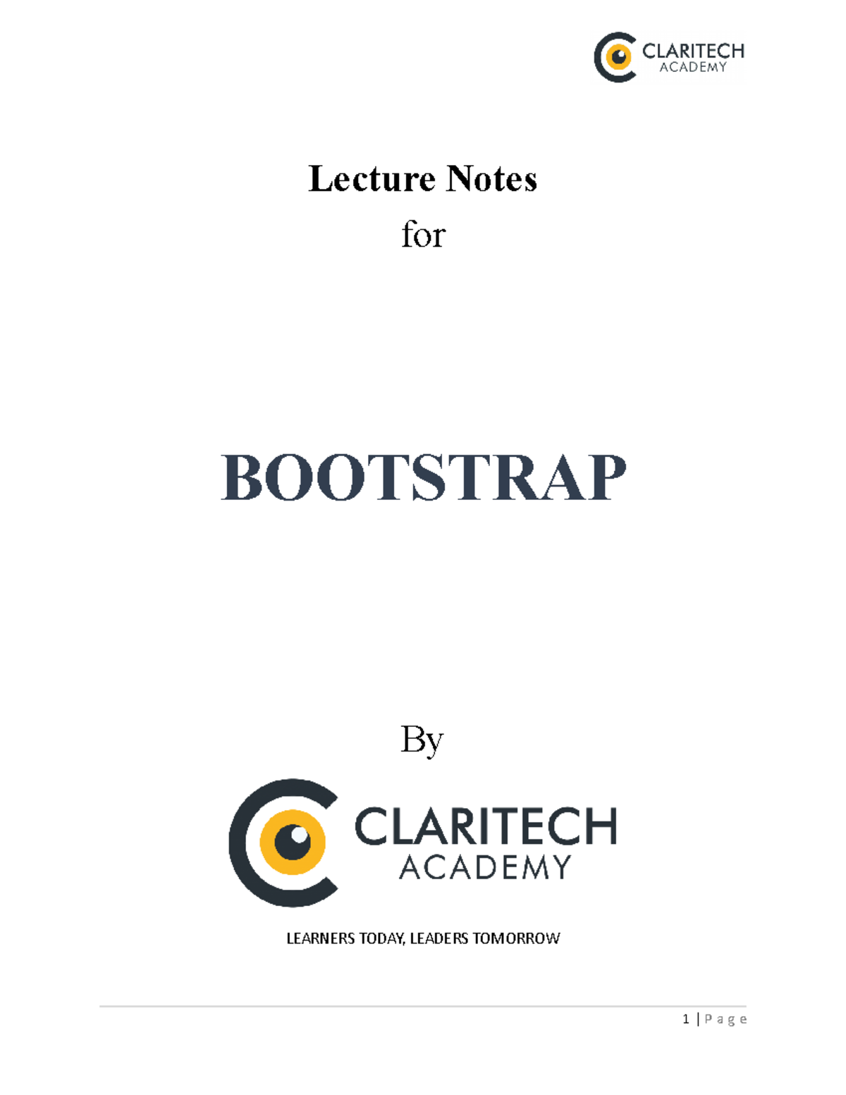Bootstrap Lecture Notes - Lecture Notes for BOOTSTRAP By LEARNERS TODAY ...