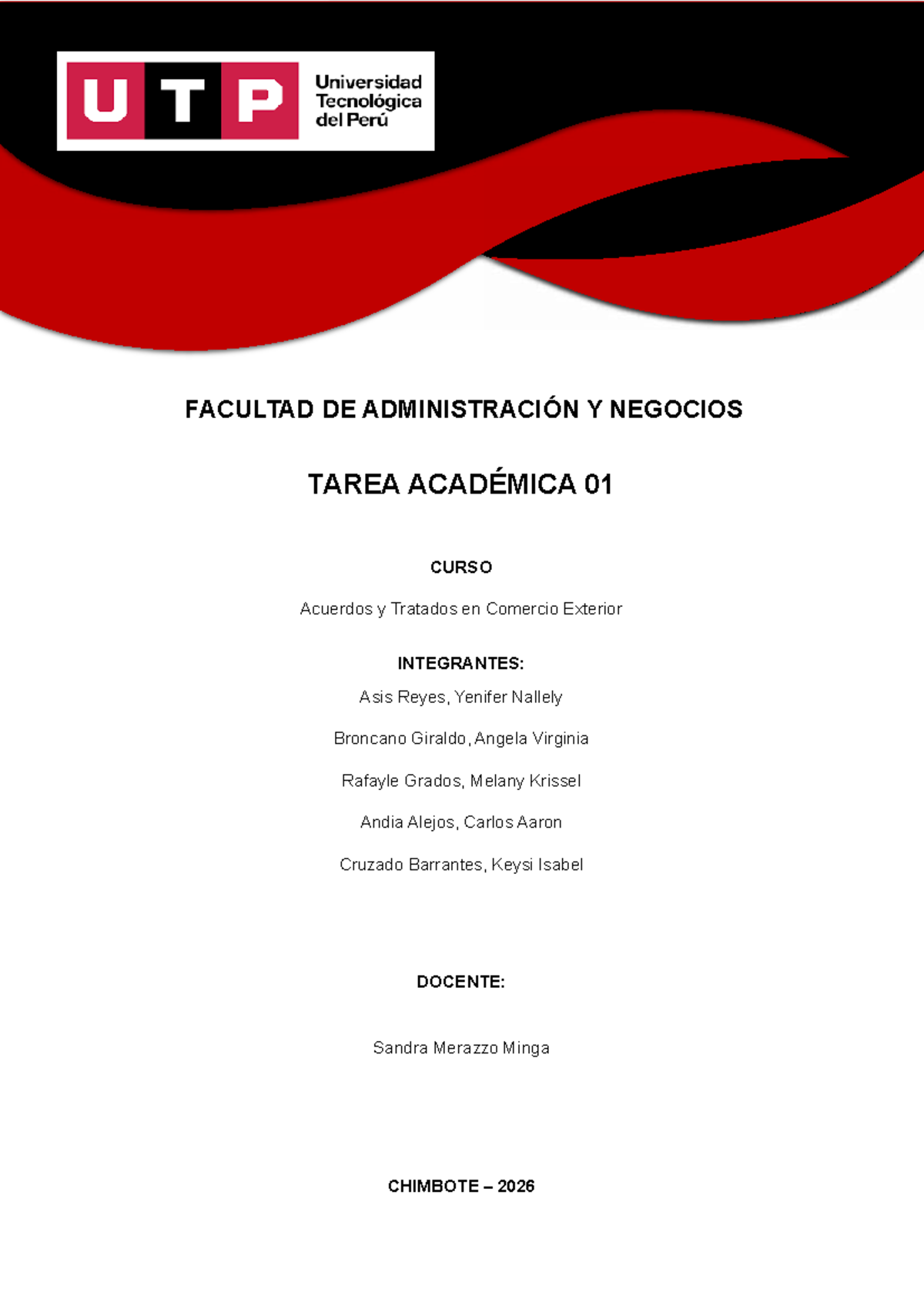 Tarea Académica 01: Análisis de Acuerdos y Tratados en Comercio ...
