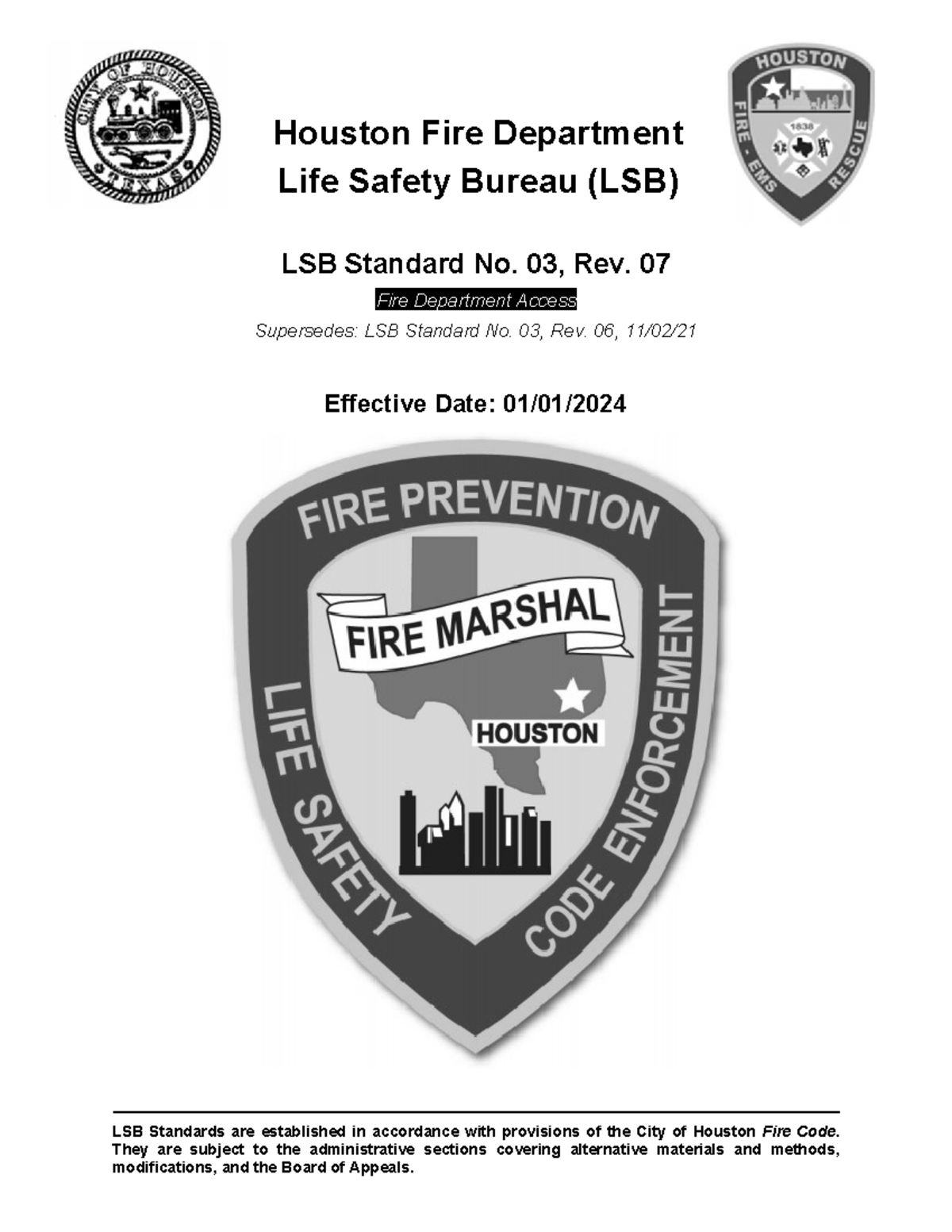 2023 LSB Standard No. 03: Fire Department Access Guidelines - Studocu
