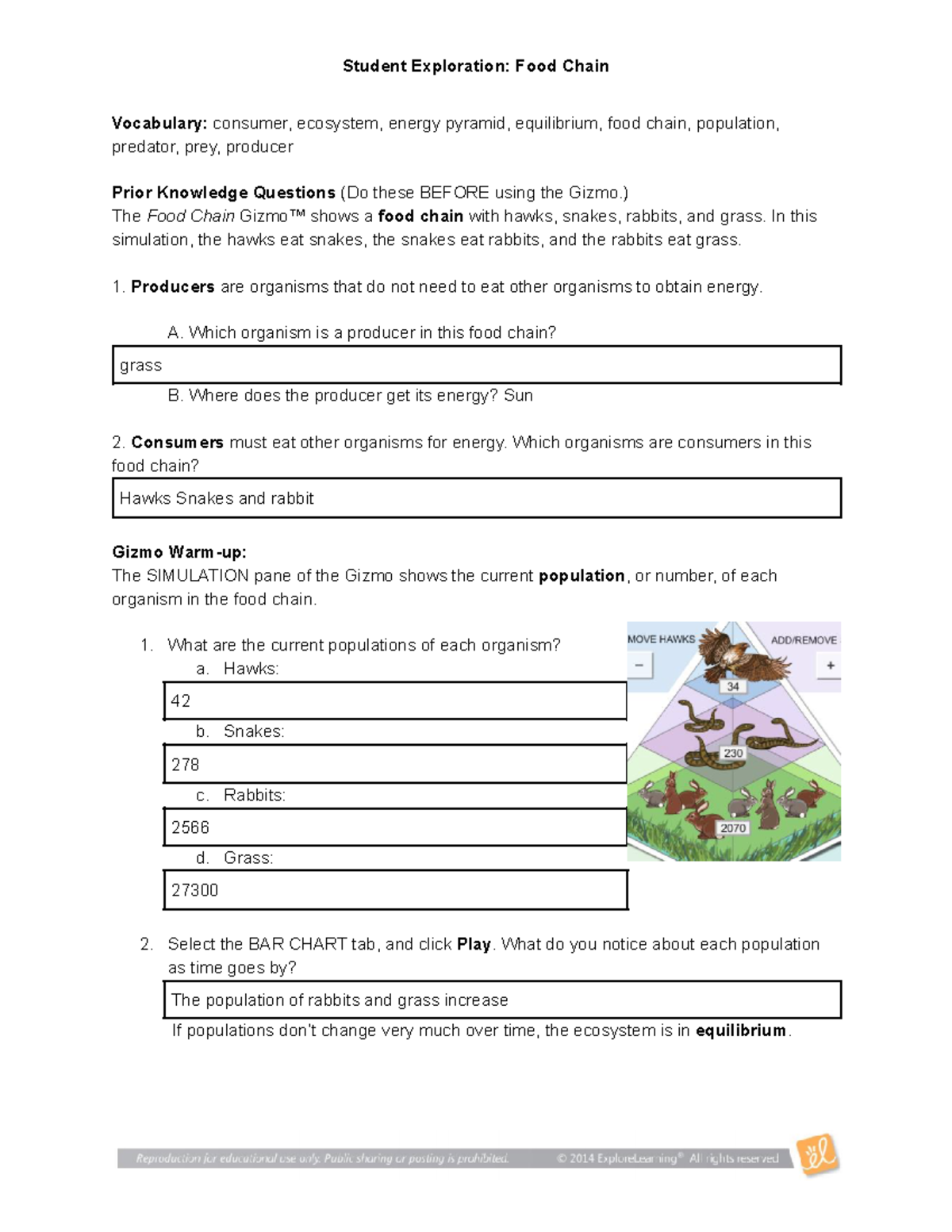 Gizmos Food Chain Simulation: Parts A & B Overview & Insights - Studocu
