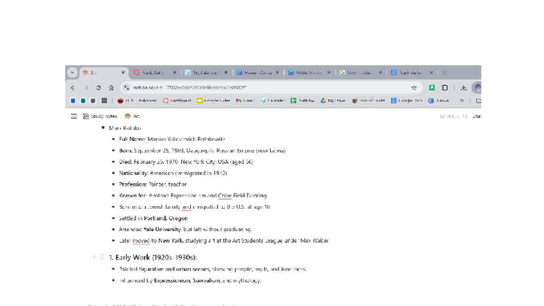 Mark Rothko: Insights on His Life and Art Techniques - Studocu