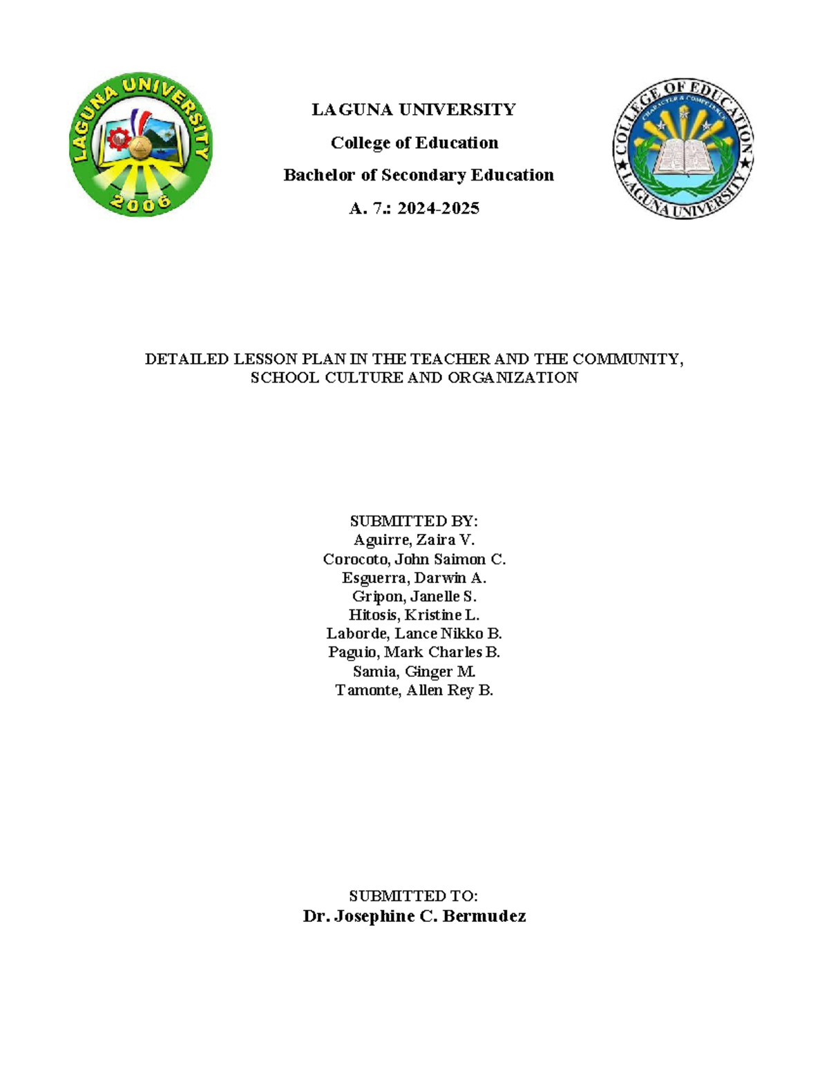 ED02: Detailed Lesson Plan on School Leadership and Community - Studocu