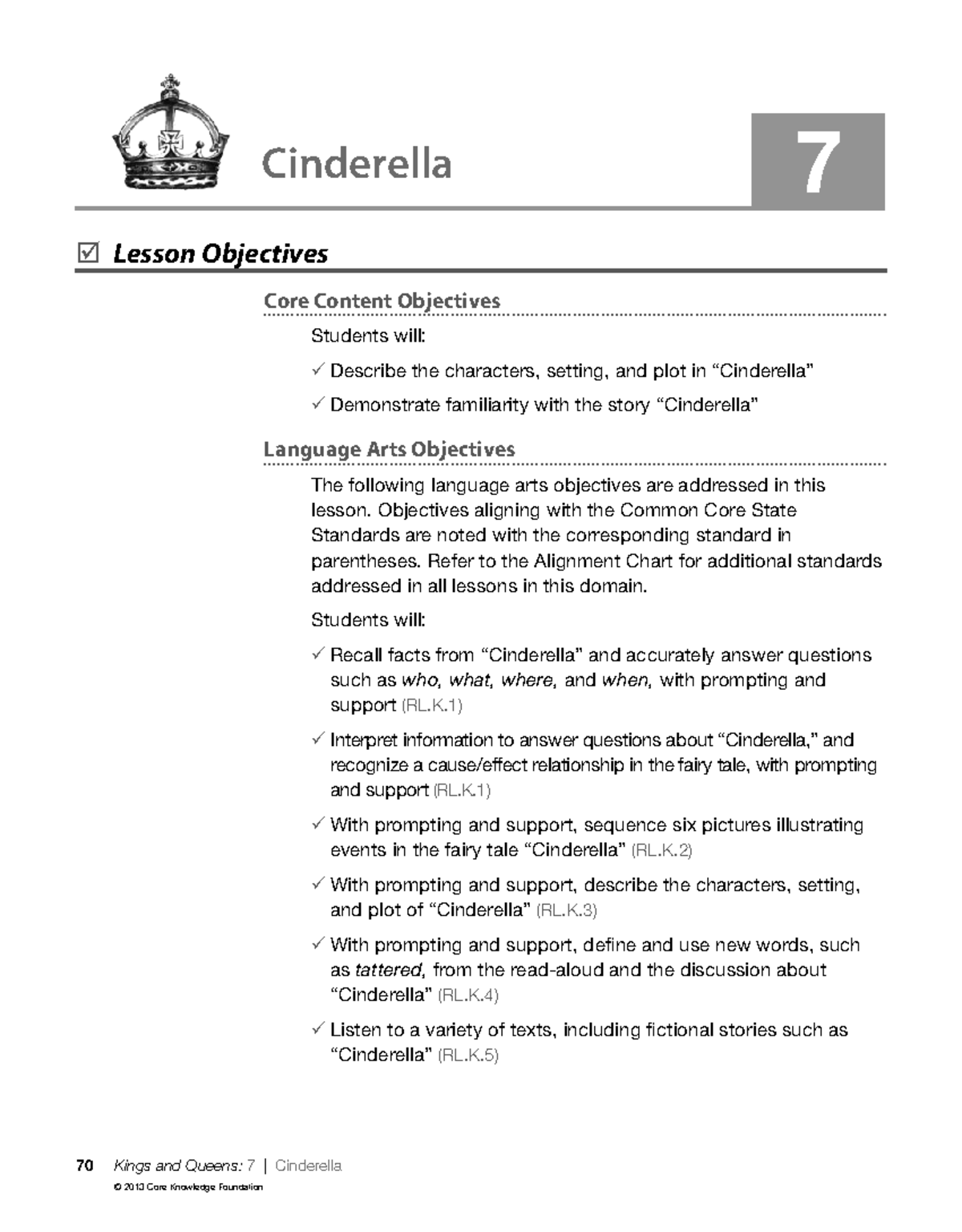 Kings and Queens: Lesson 7 - The Tale of Cinderella - Studocu