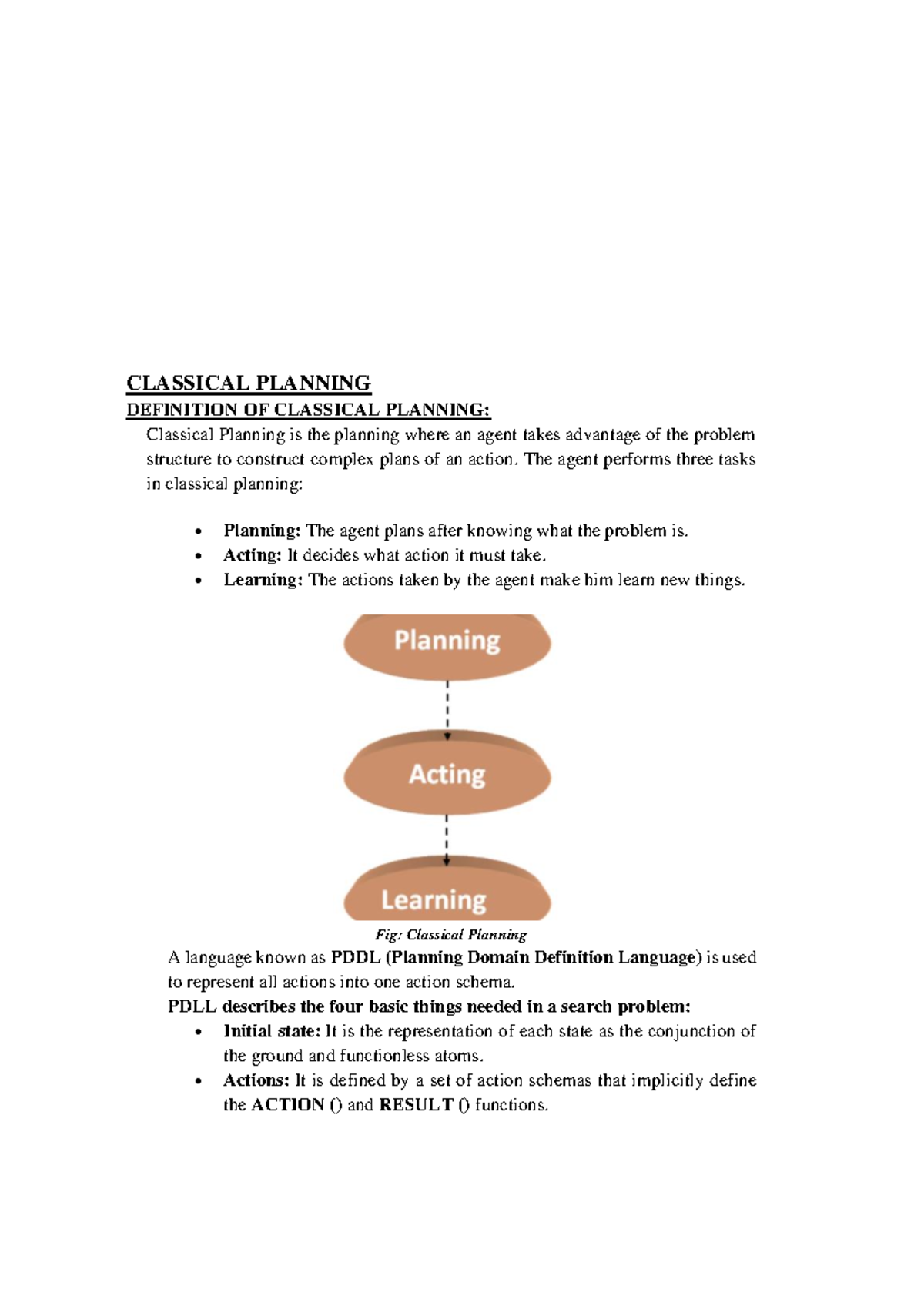 Unit 5: Classical Planning Concepts and Techniques - Xvfe - Studocu