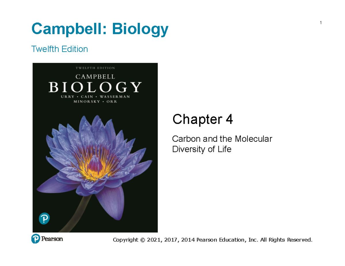 Biology 12e: Chapter 4 - Carbon & Molecular Diversity of Life - Studocu