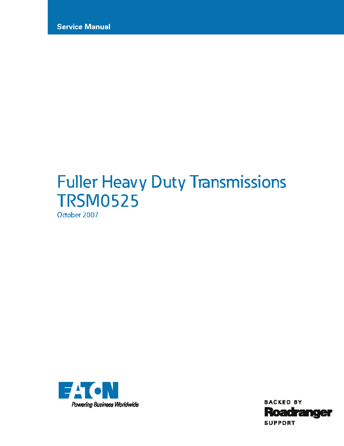 Fuller 10 & 15 Speed Transmission Service Manual TRSM0525 - Studocu