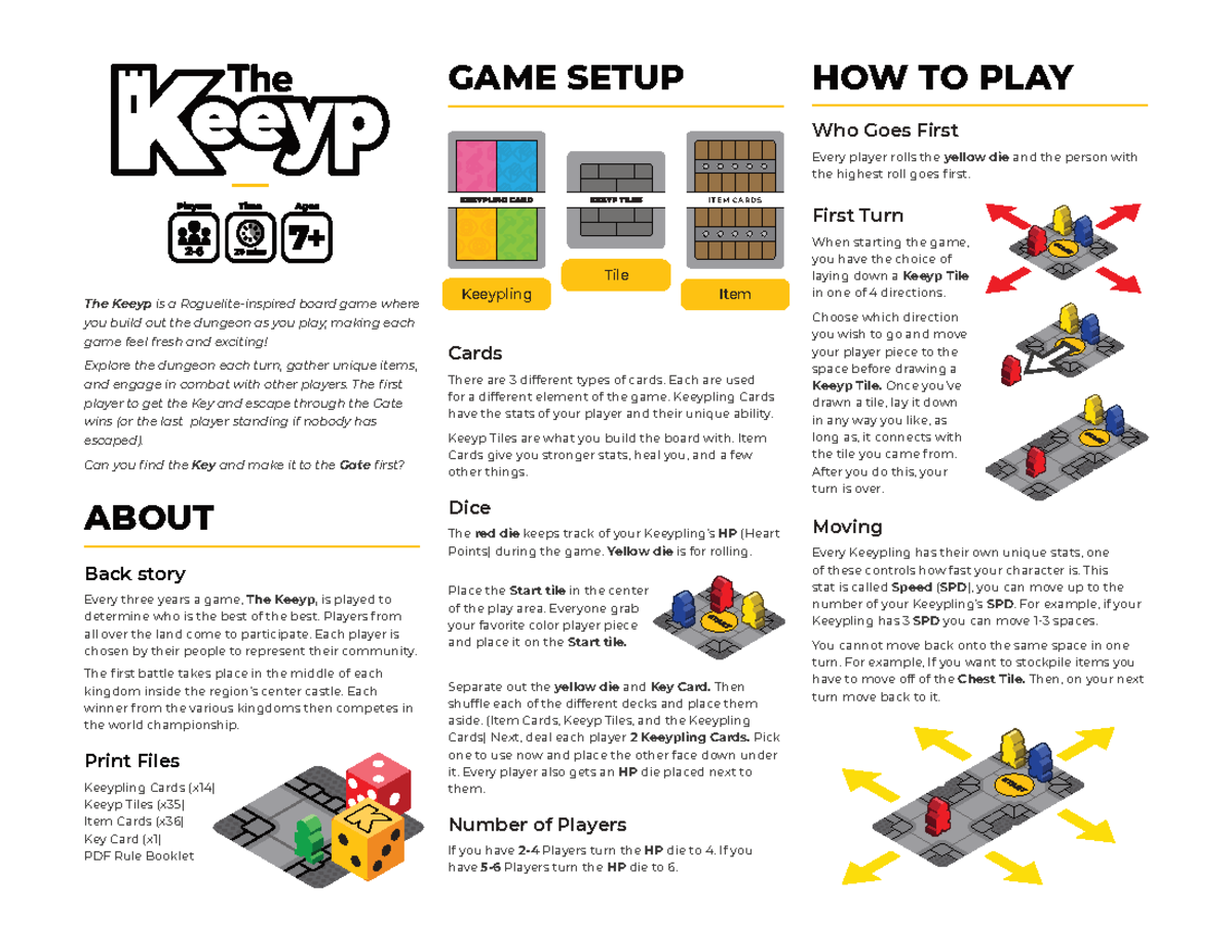 The Keeyp Game Setup Instructions (ITE M C A R D S) - Studocu