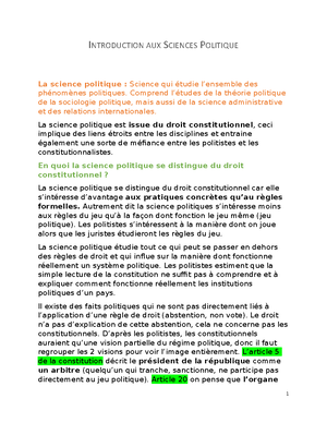 Science politique - cours PDF - SCIENCE POLITIQUE LICENCE 1 ère ANNÉE ...