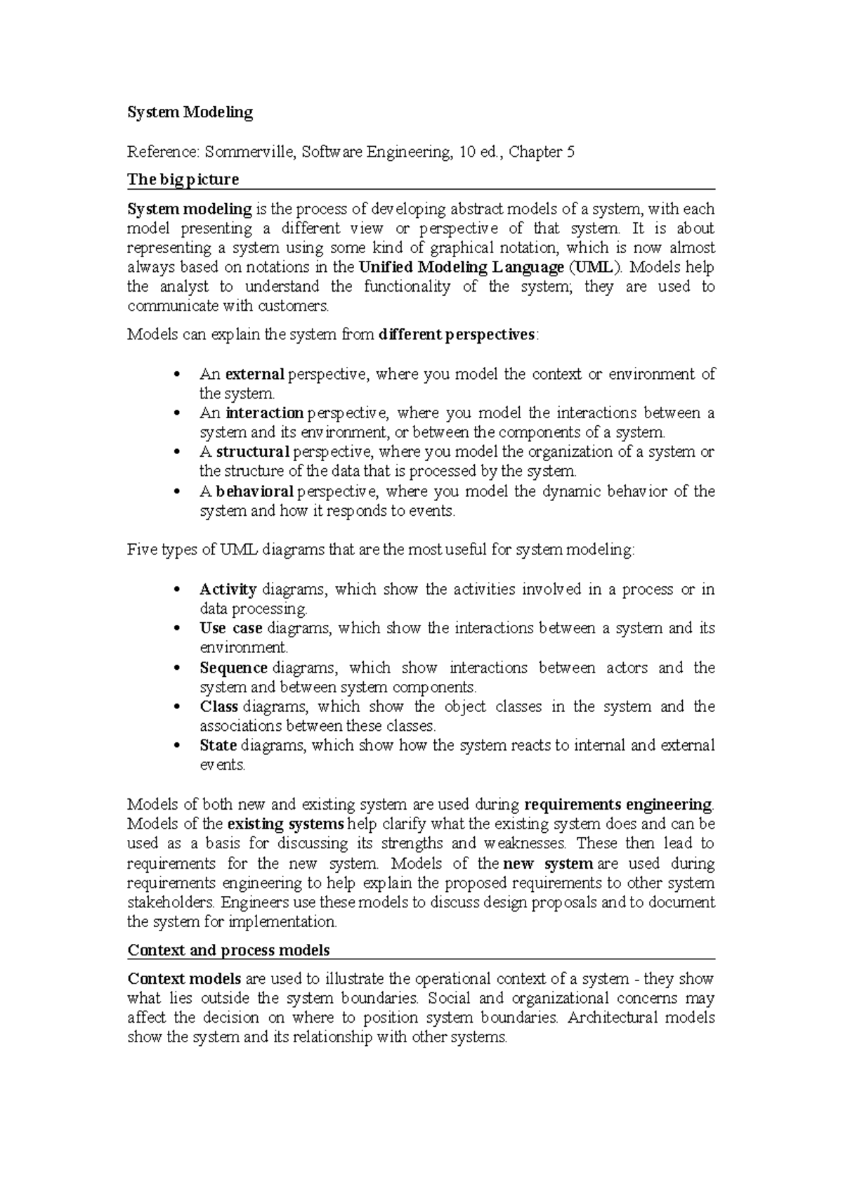 System Modeling: Key Concepts and UML Diagrams (CS101) - Studocu