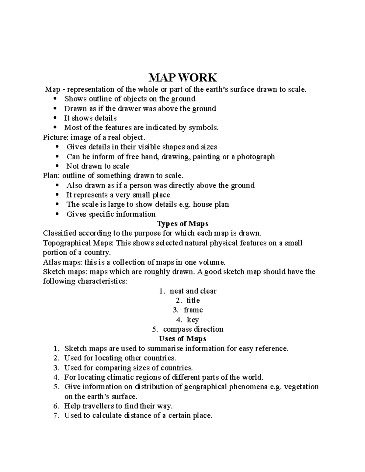Mapwork and cartographic studies - MAP WORK Map - representation of the ...