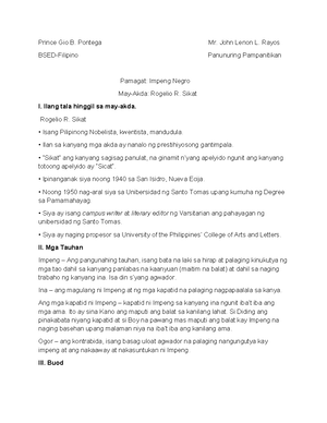 Identification - Panuto: Basahin ang pangungusap at tukuyin ang ...