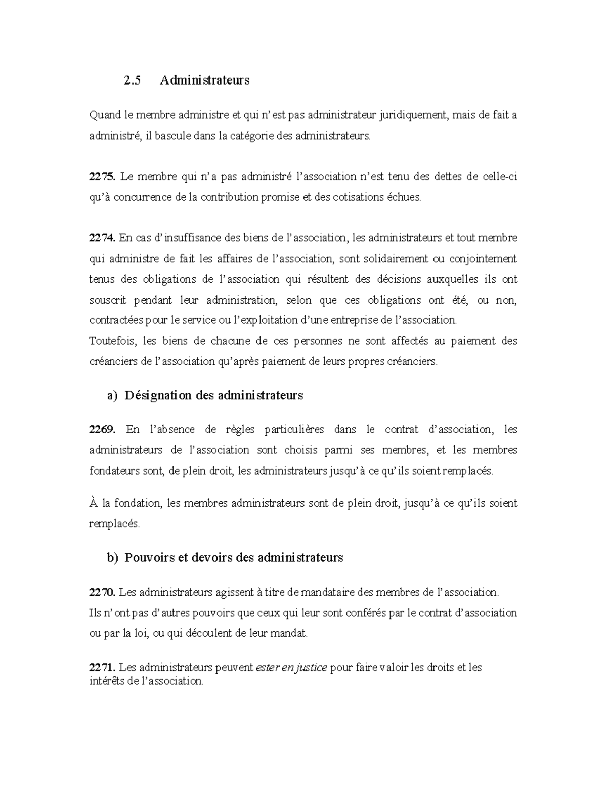 Cours 9 - Fin association et personne morale - 2 Administrateurs Quand ...