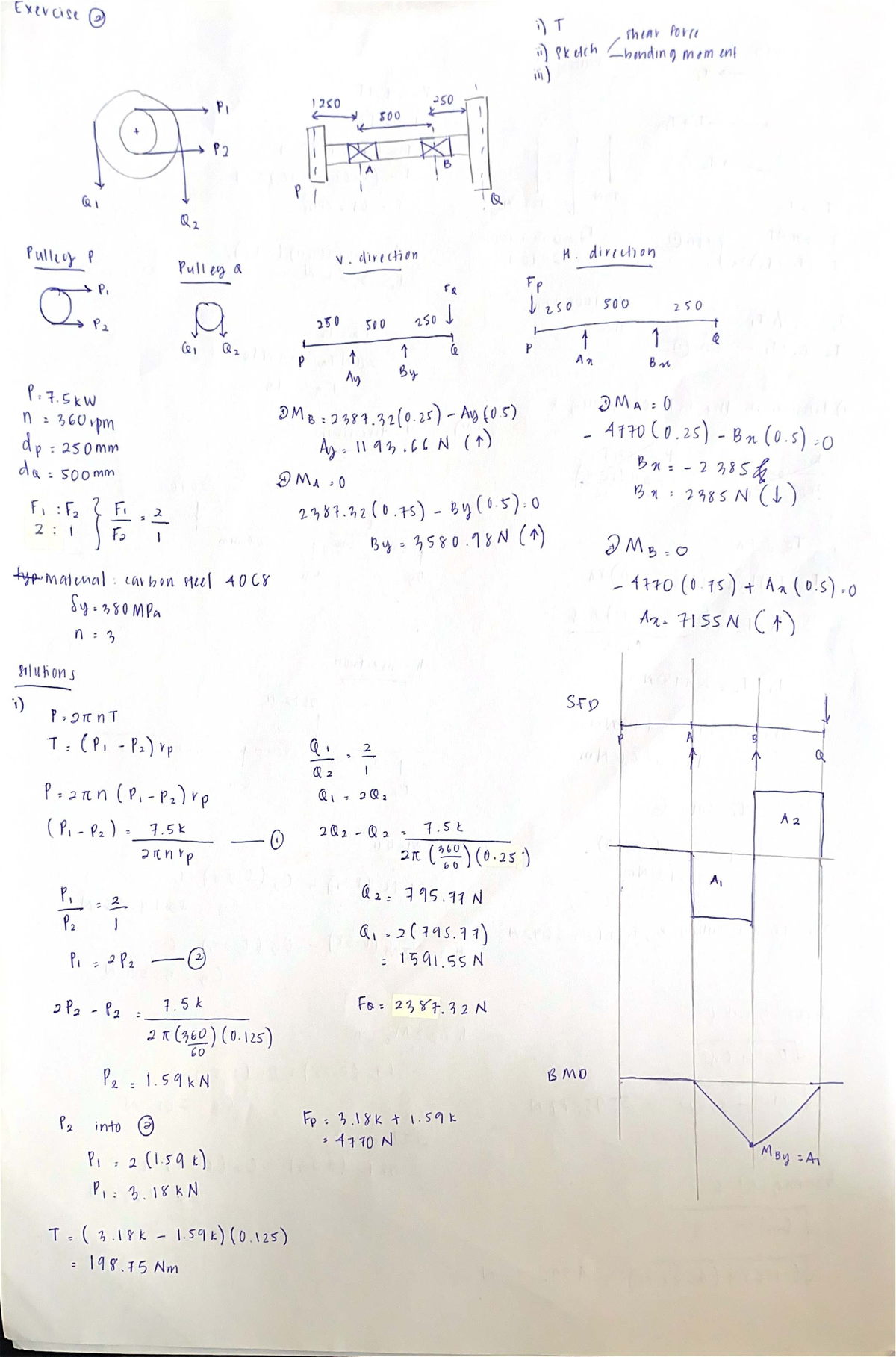 Exercise 1: Shear Force and Bending Moment Analysis (ENG 101) - Studocu