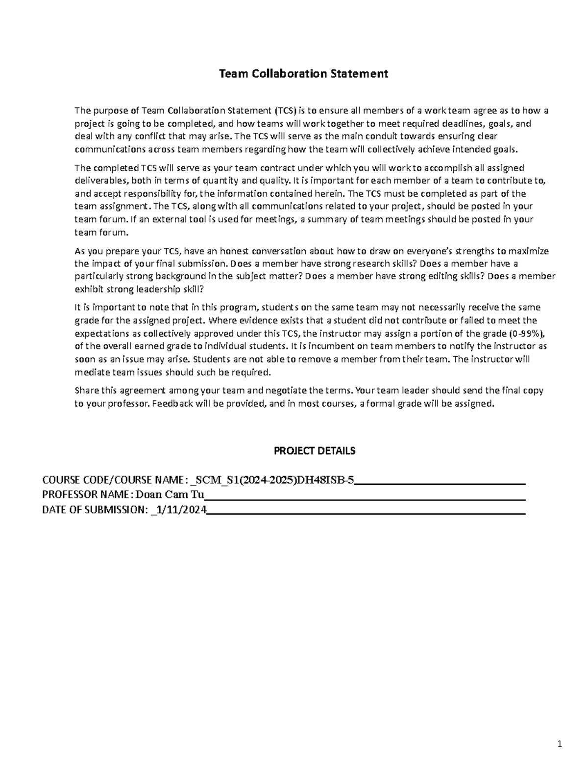 Golden-Lion Team-Collaboration-Statement - Team Collaboration Statement ...
