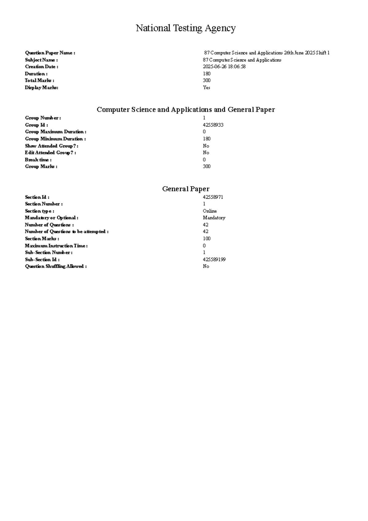 Computer Science and Applications Exam Paper - June 2025 - Studocu