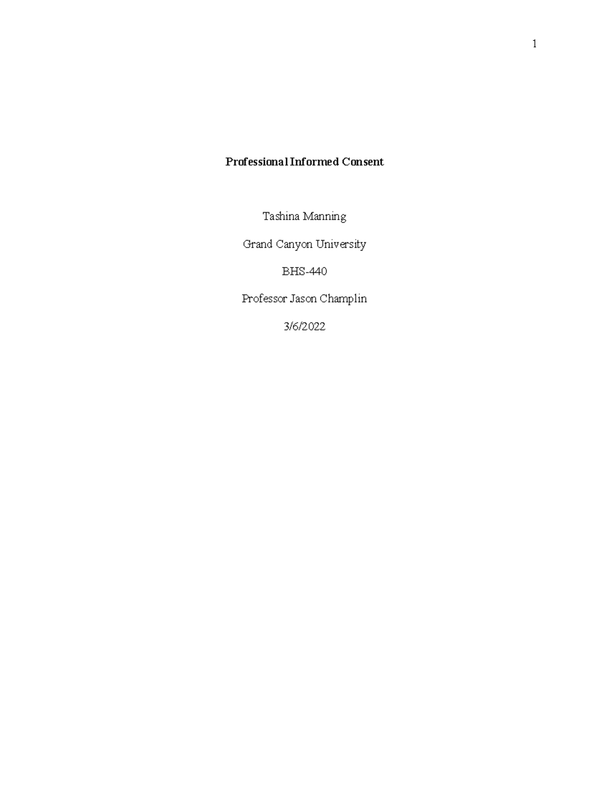 BHS-440 T8 Professional Informed Consent Overview and Client Rights - Studocu