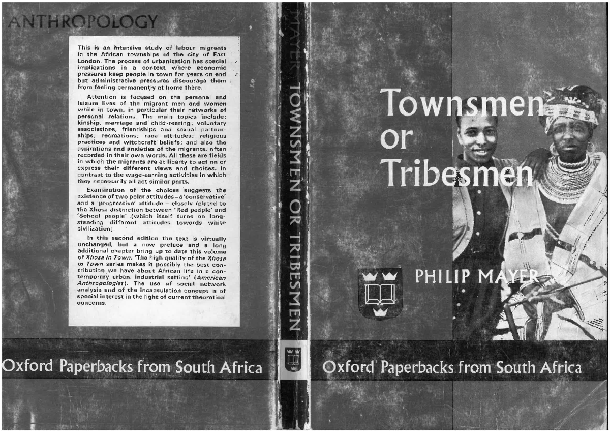 Xhosa in Town: Red Migrants and Urban Life - Studocu