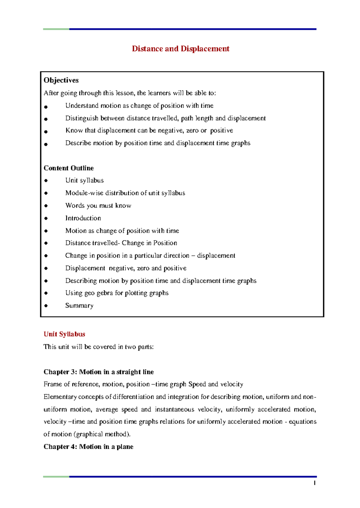 Keph 01 06 22 Etext - Understanding Distance and Displacement in Motion ...