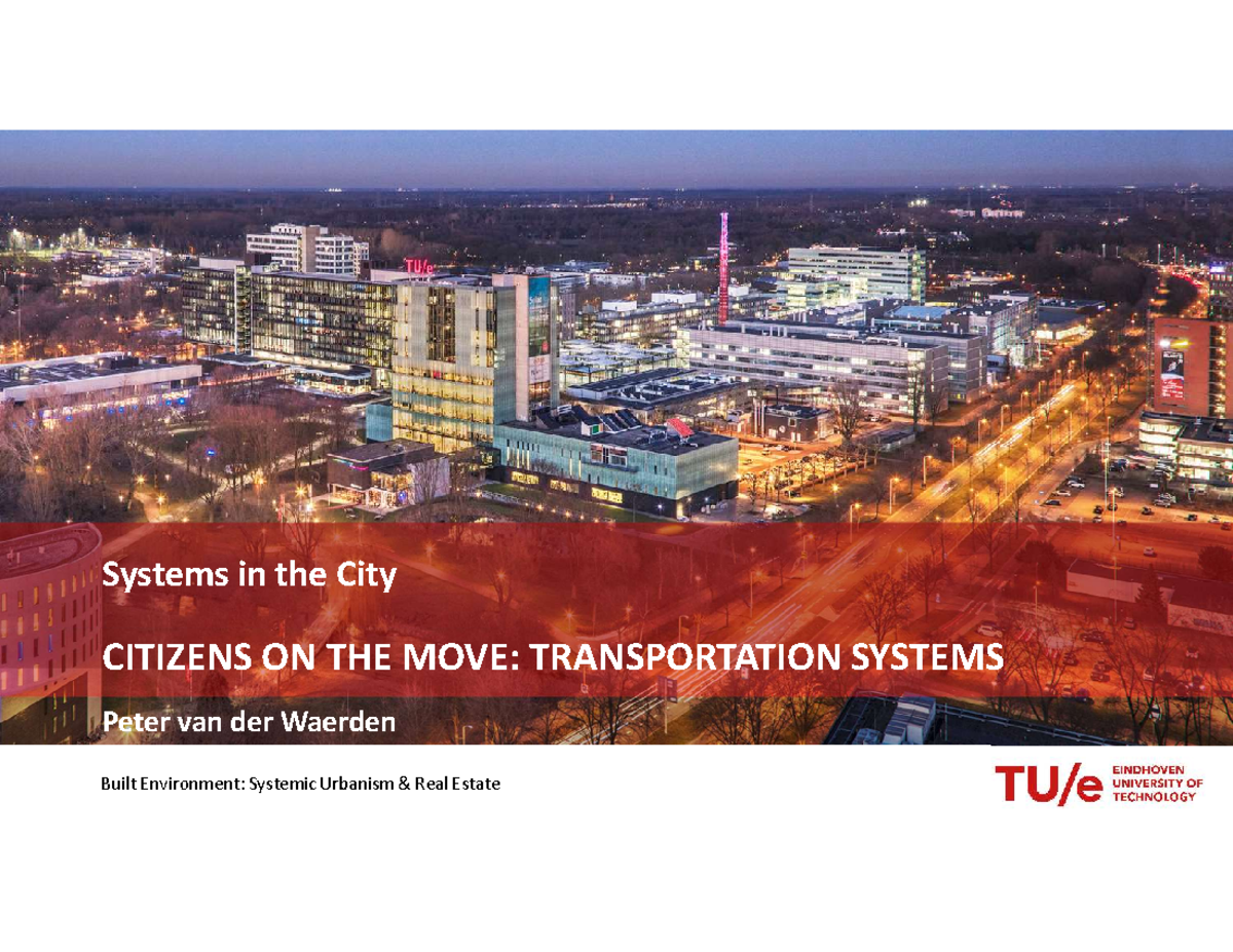 Urban Transportation Systems: A Comprehensive Overview (CIT 101 ...