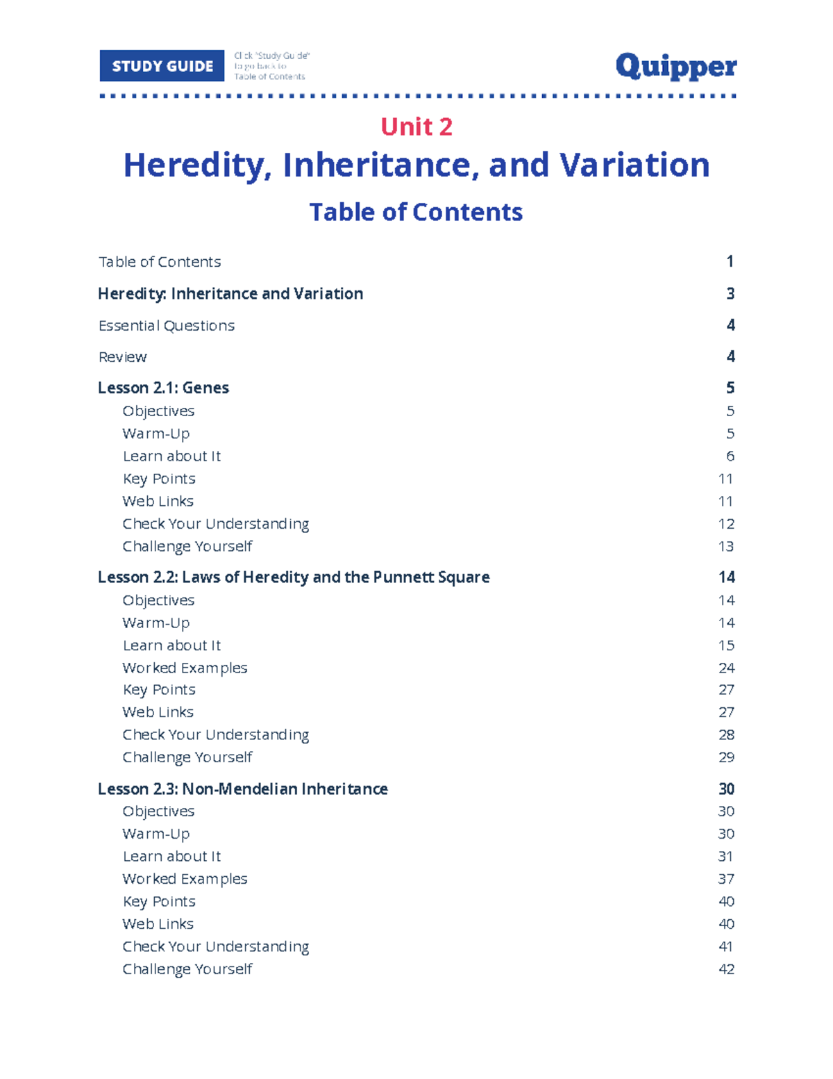 02. Science 9 Unit 2 Study Guide: Heredity, Inheritance, and Variation ...