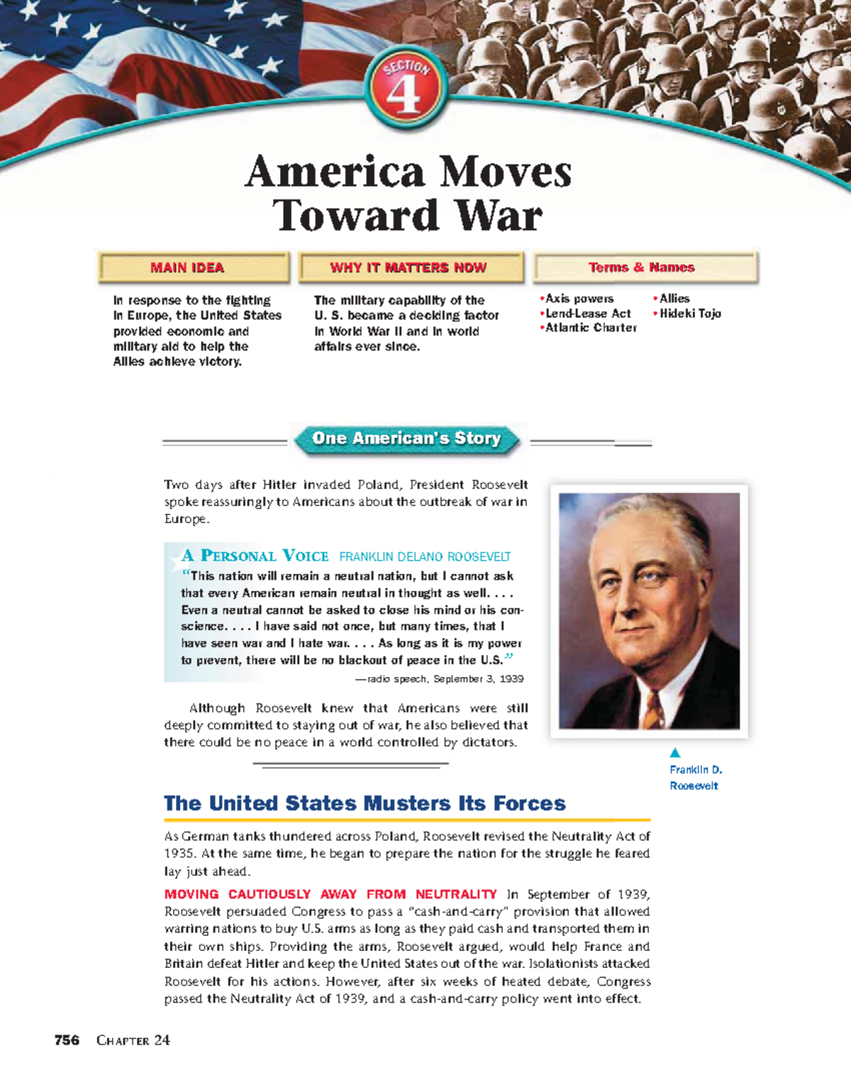 Chapter 24, Section 4 - America's Shift Toward War Strategies - Studocu