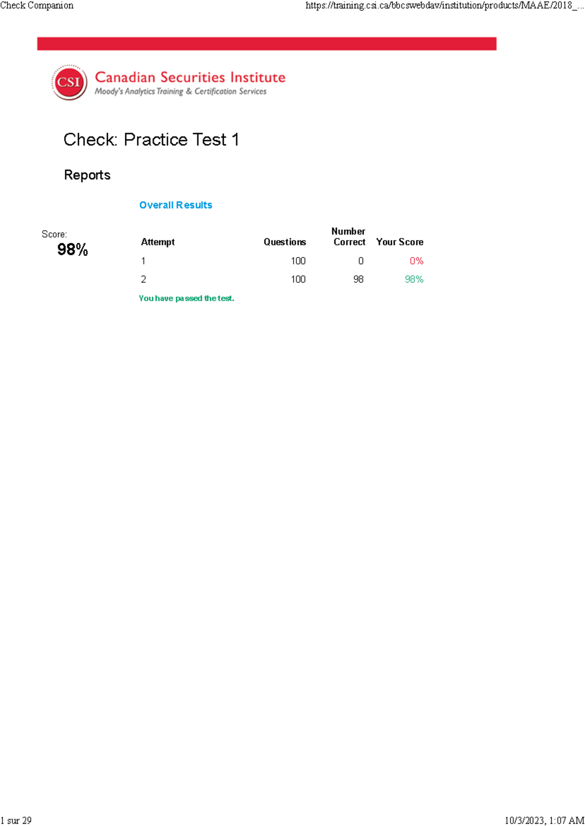 IFC-PRACTICE TEST 1 - Comprehensive Practice Test Analysis - Studocu