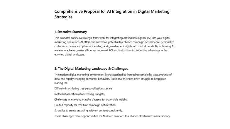 Plate - tốt - Comprehensive Proposal for Al Integration in Digital ...