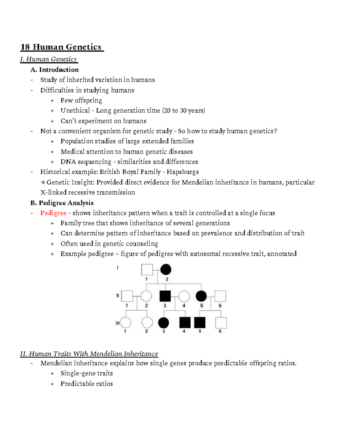 Lecture 18: Human Genetics - Inheritance Patterns and Chromosomal ...