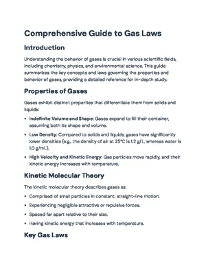 Gas Laws - Study Notes & Assignments - Studocu