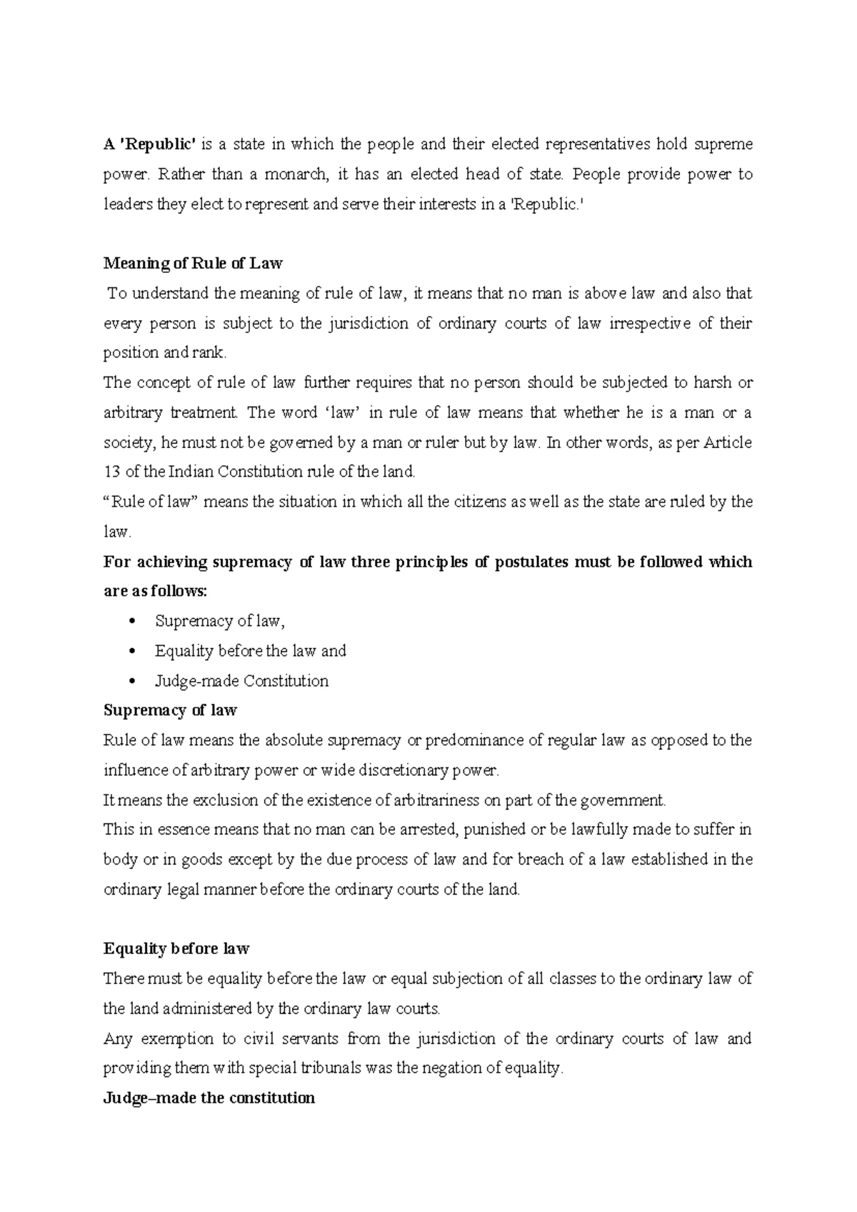 Federal Republic: Understanding Rule of Law & Separation of Powers ...