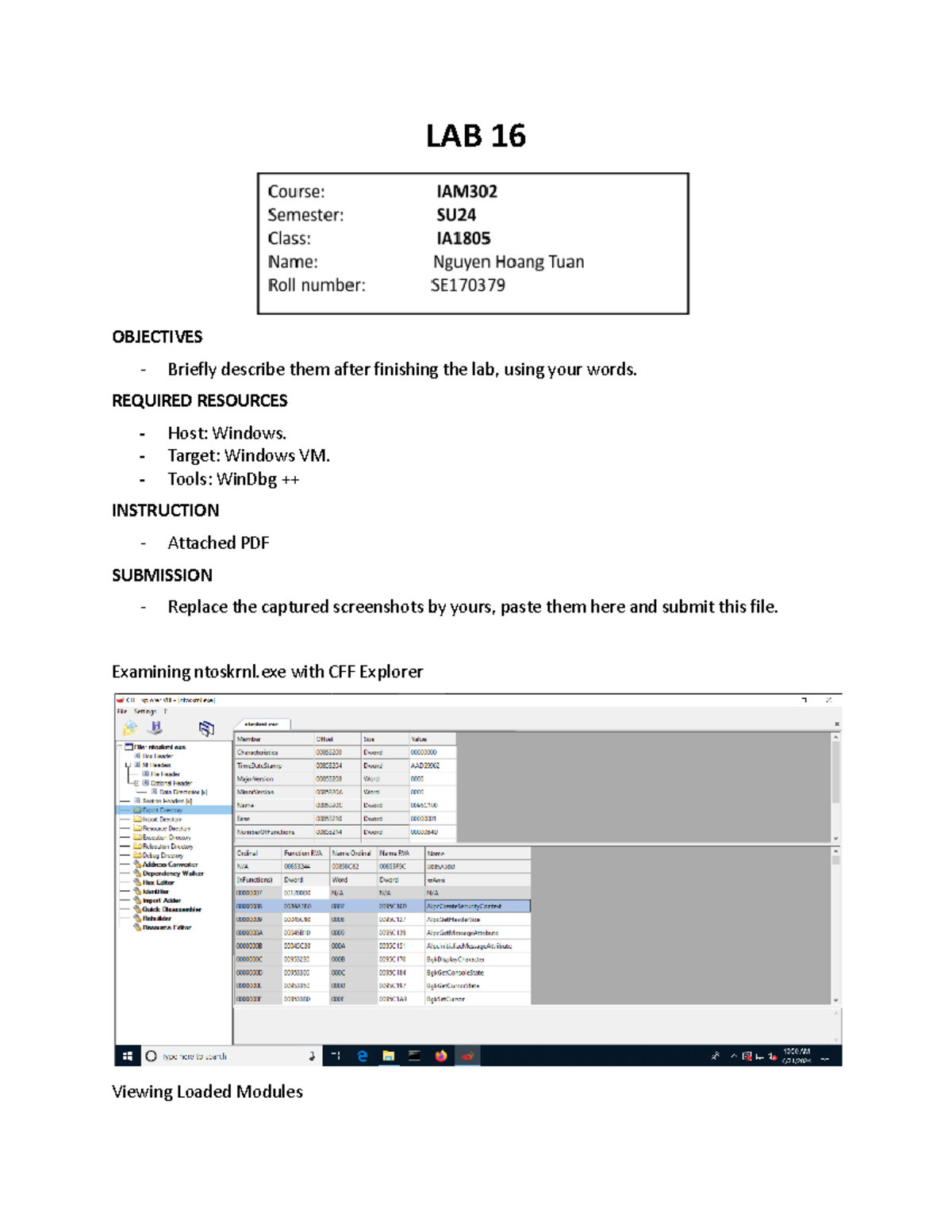 Lab 16 submission - Malware Analysis and Reverse Engineering - LAB 16 ...
