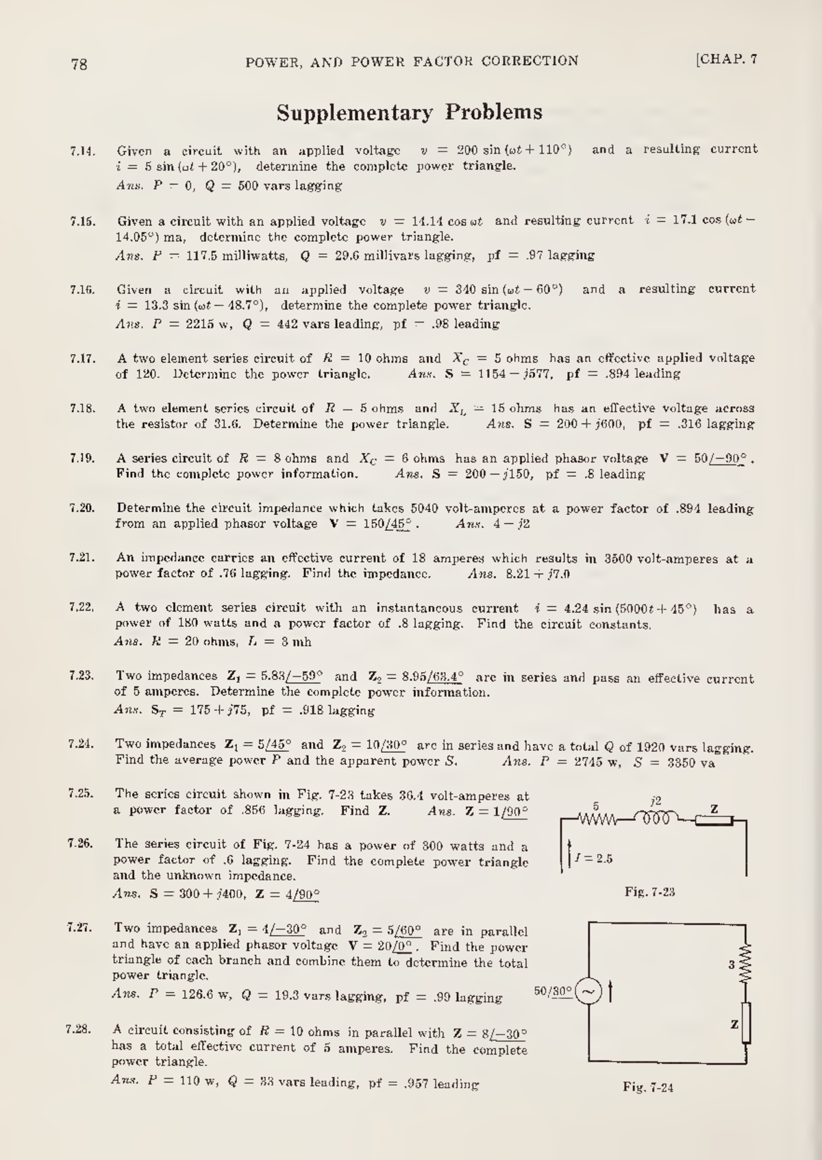7 POWER AND POWER FACTOR CORRECTION: Supplementary Problems - Studocu