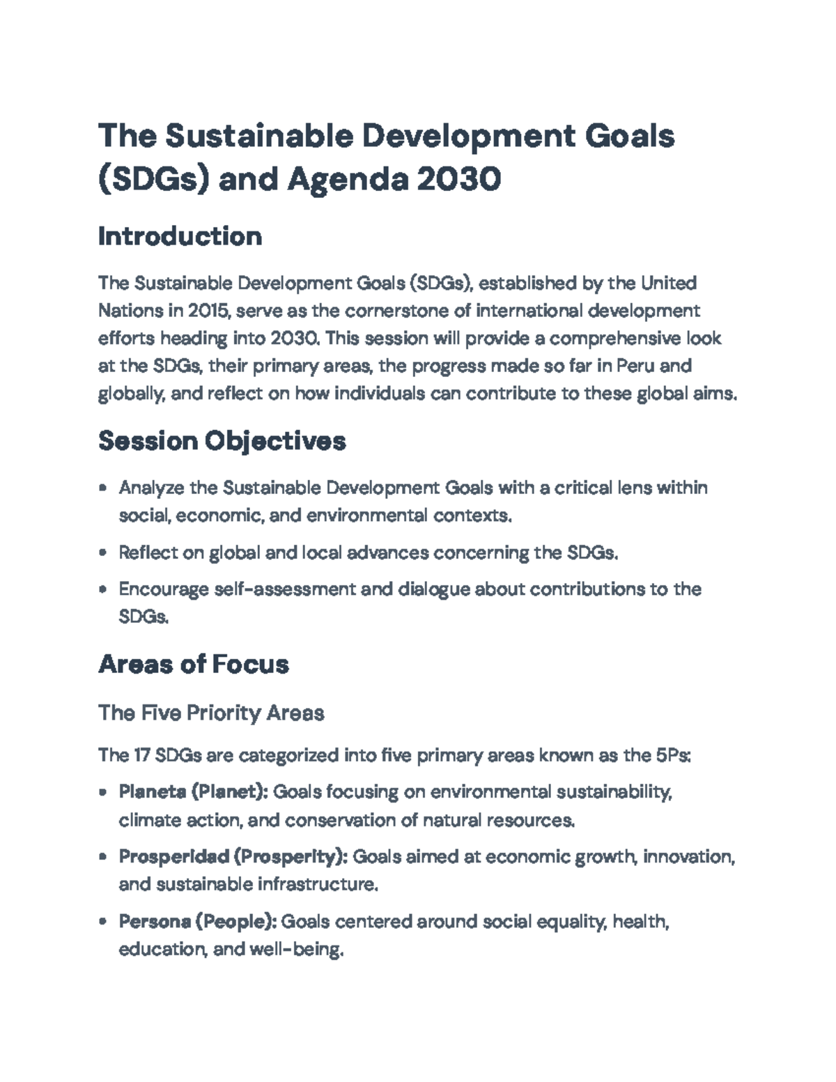 Sustainable Development Goals (SDGs) and Agenda 2030 Overview - The Sustainable Development ...