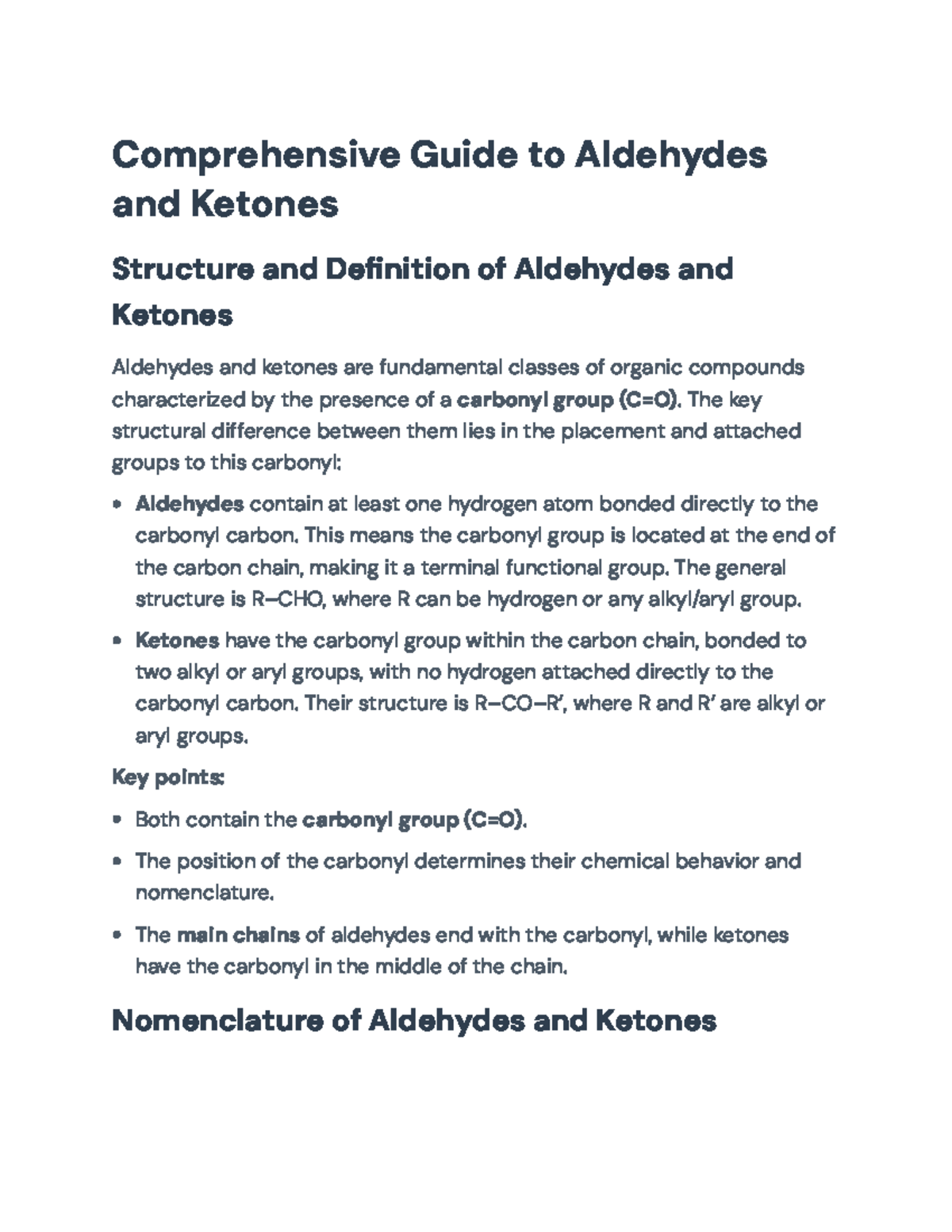 Comprehensive Guide to Aldehydes and Ketones: Structures & Reactions ...